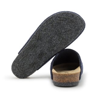 Bio Felt Clogs Navy: Comfortable Wool Felt Slippers for Home